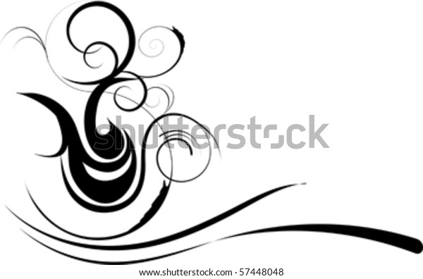 Black Decorative Design Isolated On White Stock Vector (Royalty Free ...
