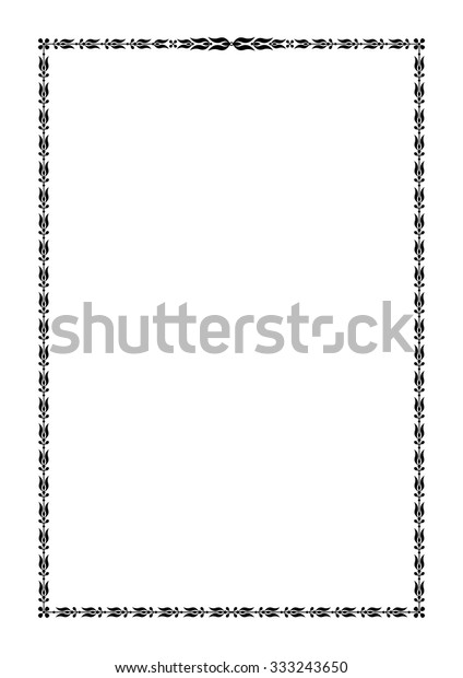 Black Decorative Frame A4 Page Format Stock Vector (Royalty Free ...