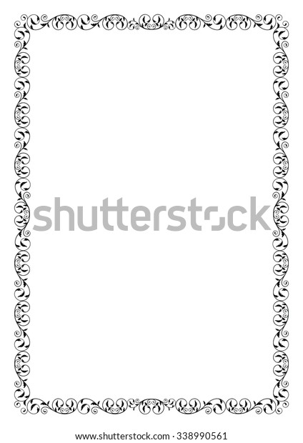 Black Decorative Frame A4 Page Format Stock Vector (Royalty Free ...