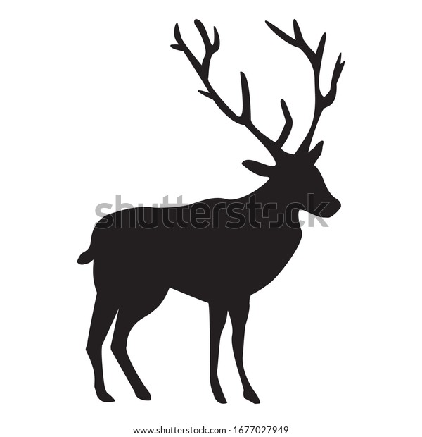 Black Deer Background On White Sheet Stock Vector (Royalty Free ...