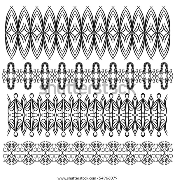 Black Detailed Vector Trims Border Over: vector de stock (libre de ...