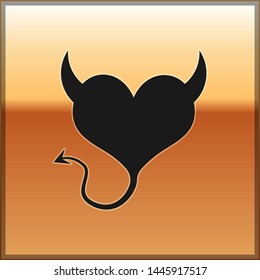 Black Devil Heart Horns Tail Icon Stock Vector (Royalty Free ...