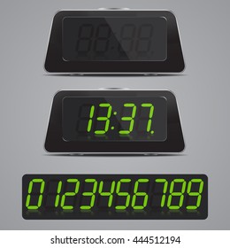 Black Digital Watch Green Digits Reflections Stock Vector (Royalty Free ...