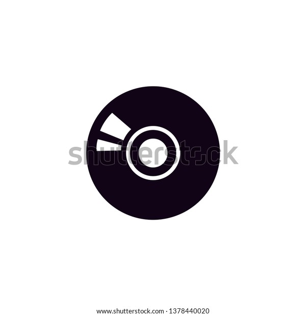 Black Disc Icon White Background Stock Vector (Royalty Free) 1378440020 ...