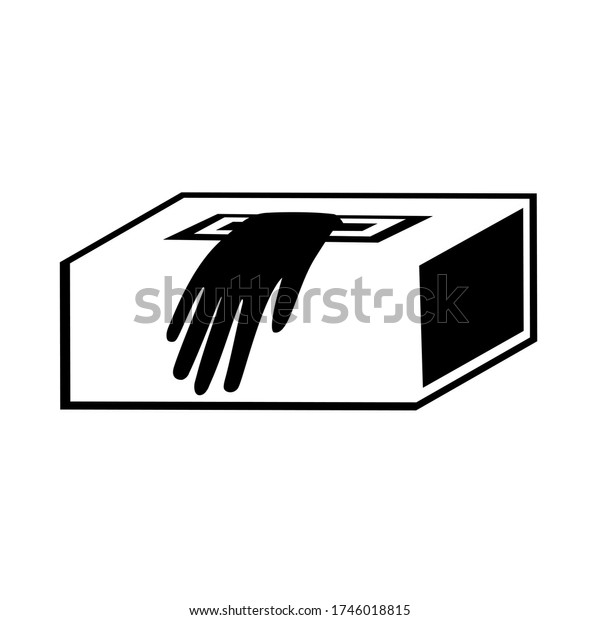 Black Disposable Gloves Box Cartoon Style Stock Vector (Royalty Free ...