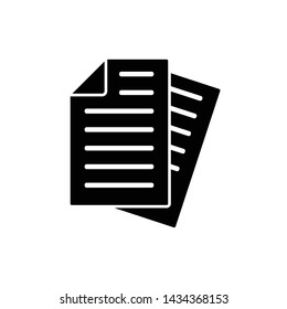 Black Document Paper Sheets White Background Stock Vector (Royalty Free ...