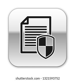 White Document Protection Concept Icon Isolated Stock Vector (Royalty ...