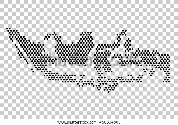 Black Dots Map Indonesia Transparent Effect Stock Vector (Royalty Free ...
