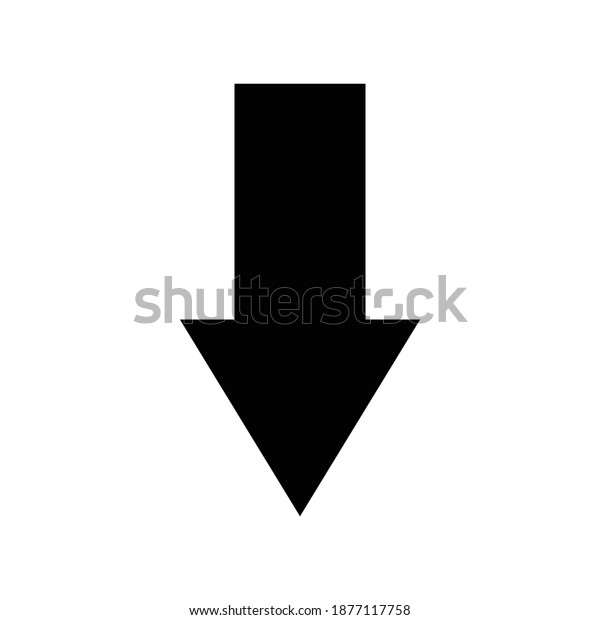 Black Down Arrow Icon On White Stock Vector (Royalty Free) 1877117758 | Shutterstock