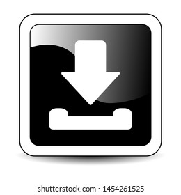 Black Download Button Vector Icon Illustration Stock Vector (Royalty ...