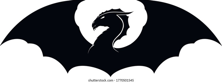 Black Dragon Wings Front Stock Vector (Royalty Free) 1770501545 ...