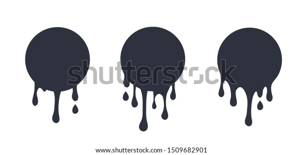 Black Dripping Slime Seamless Set Flowing Stock Vector (Royalty Free ...