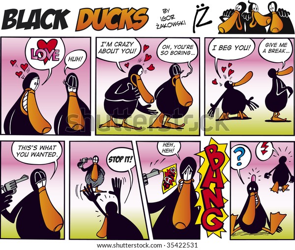 Black Ducks Comic Strip Episode 11 Stock Vector (Royalty Free) 35422531