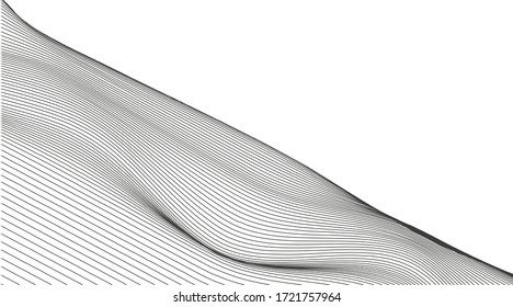 Black Dynamic Line On White Backgrounddigital Stock Vector (Royalty ...