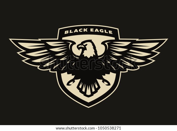 Black Eagle Symbol Emblem On Dark Stock Vector (Royalty Free ...