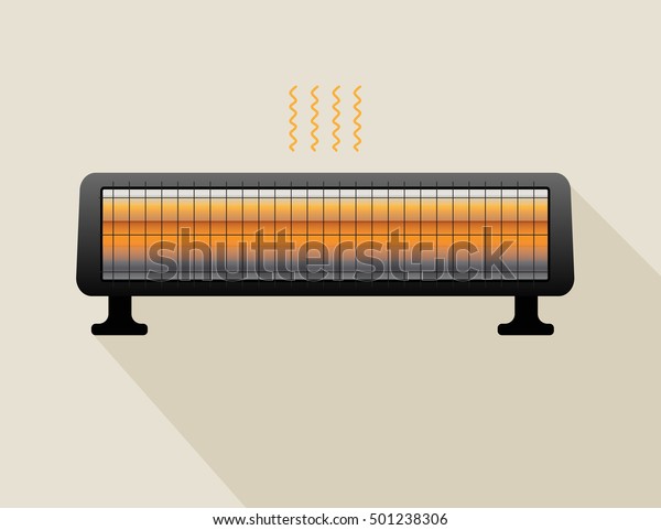 Black Electric Heater Vector Illustration Stock Vector (Royalty Free ...
