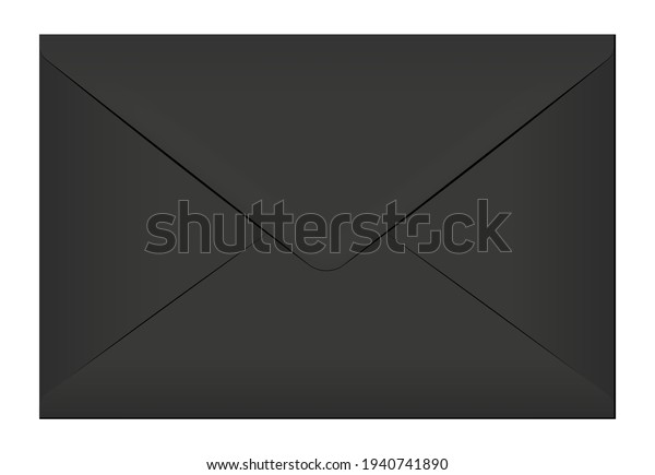 Black Elegant Envelope Blank Mail Paper Stock Vector (Royalty Free ...