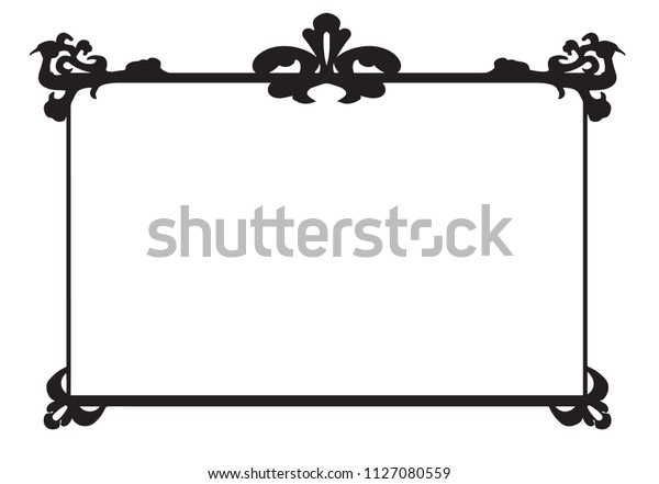 Black Elegant Frame Isolated Black Silhouette 스톡 벡터(로열티 프리) 1127080559 ...