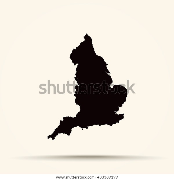 Black England Map Illustration Stock Vector (Royalty Free) 433389199 ...