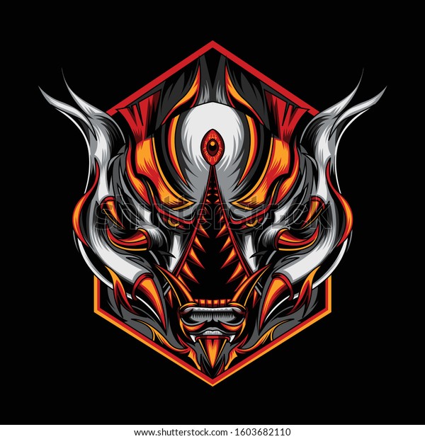 Black Evil Vector Illustration Stock Vector (Royalty Free) 1603682110