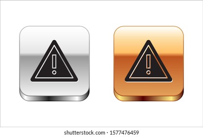 Black Exclamation Mark Triangle Icon Isolated: vector de stock (libre ...