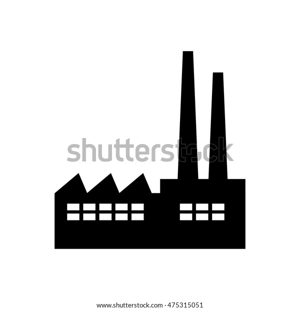 Black Factory Vector Icon On White Stock Vector (Royalty Free) 475315051