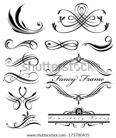 Black Fancy Swirl Lines Stock Vector (Royalty Free) 173780435 ...