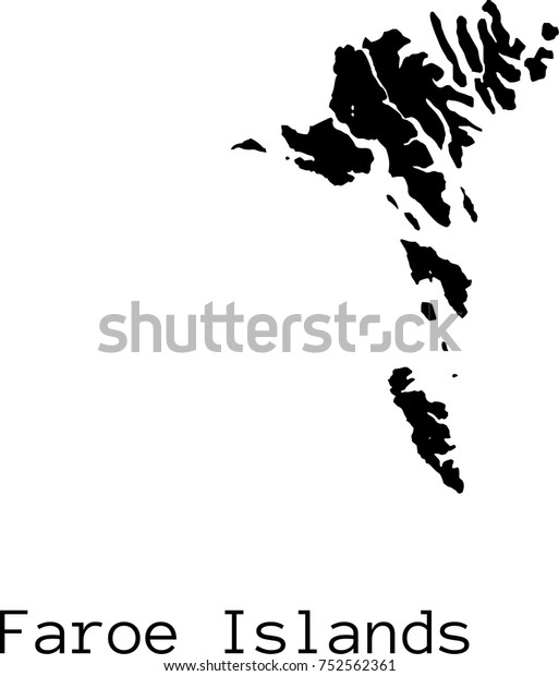 Black Faroe Islands Map Vector Silhouette Stock Vector Royalty Free