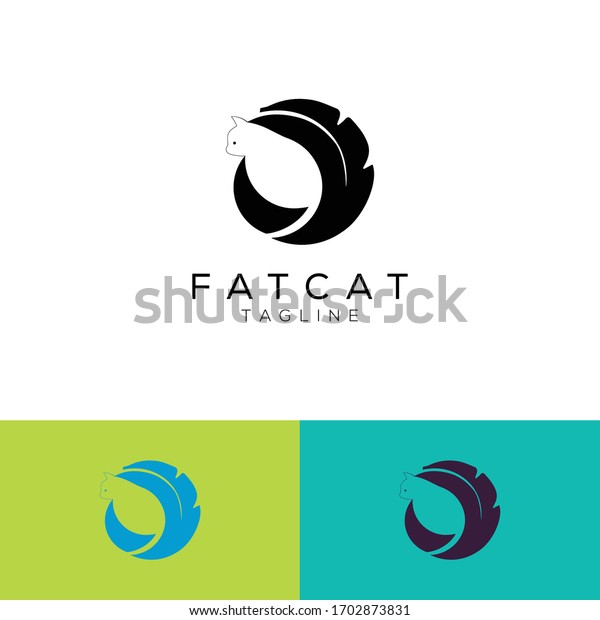 Black Fat Cat Logo Vector Cat Stock Vector (Royalty Free) 1702873831 ...