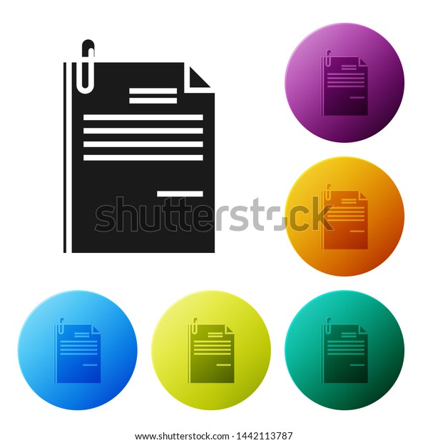 Black File Document Paper Clip Icon Stock Vector (Royalty Free ...