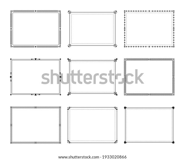 Black Filigree Vintage Calligraphic Frames Set Stock Vector (Royalty ...