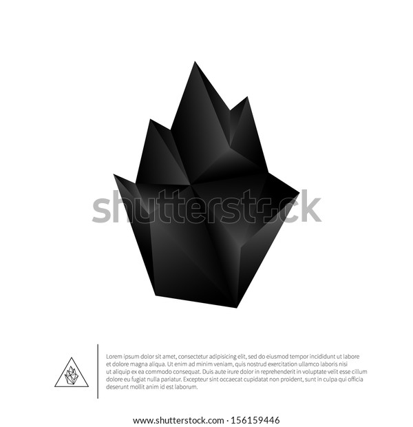 Black Fire Polygonal Geometric Symbol Origami Stock Vector (Royalty ...