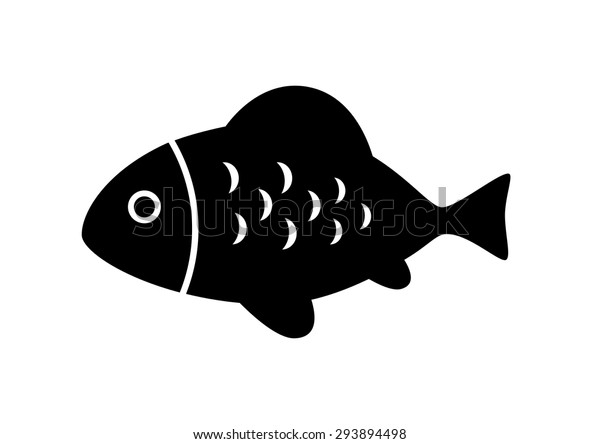 Black Fish Icon On White Background Stock Vector (Royalty Free) 293894498