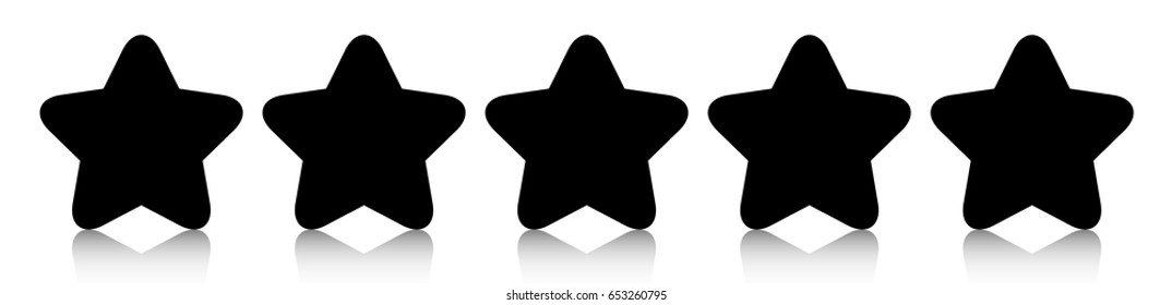 Black Five Star Icon Rating Reflection Stock Vector (Royalty Free ...