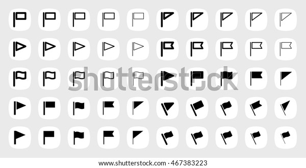 Black Flag Pin Icons Pack On Stock Vector (Royalty Free) 467383223 ...