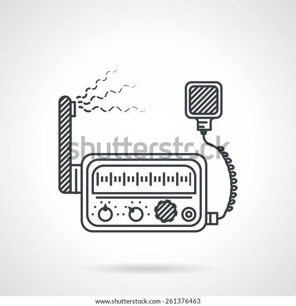 Black Flat Line Design Icon Vhf Stock Vector (Royalty Free) 261376463