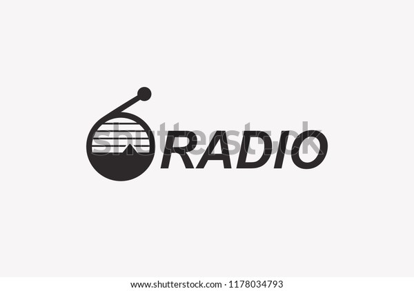 Black Flat Radio Logo Minimalistic Simple Stock Vector (Royalty Free ...