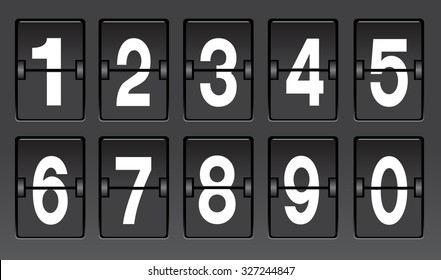 Digital Flip Numbers On Dark Background Stock Vector (Royalty Free ...