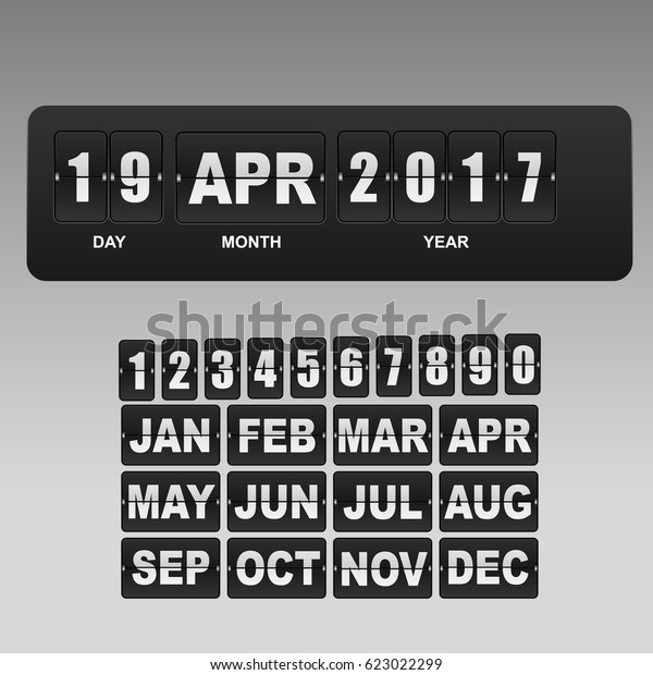 Black Flip Scoreboard Digital Calendar Date Stock Vector (Royalty Free ...