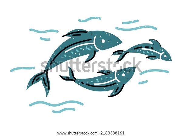 Black Flock Fish School Fish Logo Stock Vector (Royalty Free ...