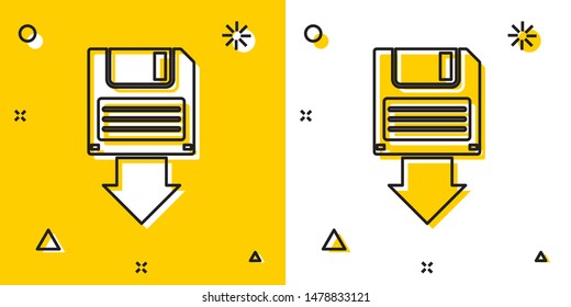 Black Floppy Disk Backup Icon Isolated Stock Vector Royalty Free