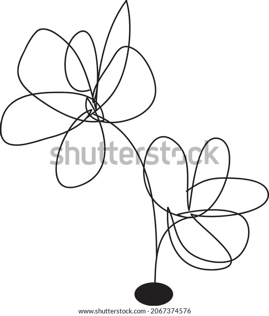 Black Flowers Line Art Vector Stock Vector (Royalty Free) 2067374576 ...