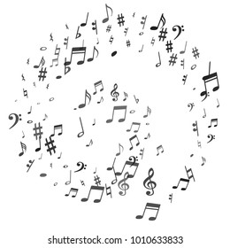 Black Flying Musical Notes Isolated On Stock Vector (Royalty Free ...