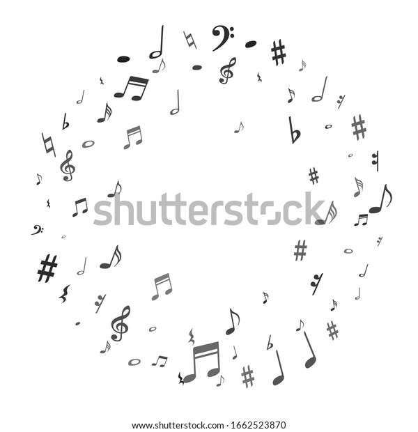 Black Flying Musical Notes Isolated On Stock Vector (Royalty Free ...