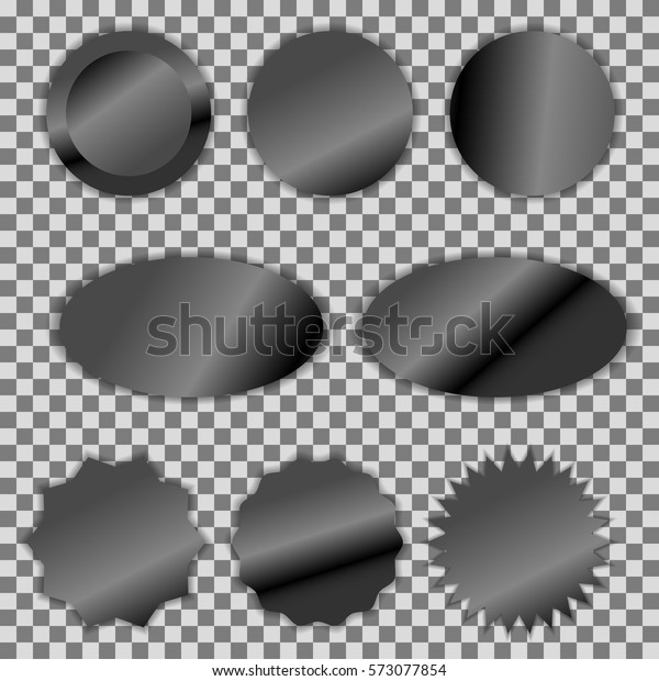 Black Foil Vector Label Sticker Set: เวกเตอร์สต็อก (ปลอดค่าลิขสิทธิ์ ...