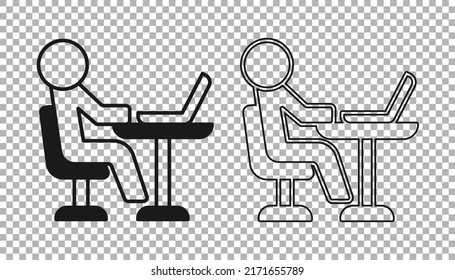 Black Freelancer Icon Isolated On Transparent Stock Vector (Royalty ...