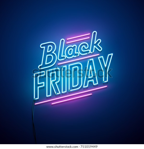 Black Friday Background Neon Sign Vector Stock Vector (Royalty Free ...