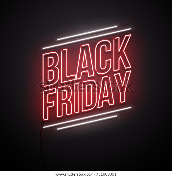 Black Friday Background Neon Sign Vector Stock Vector (Royalty Free ...
