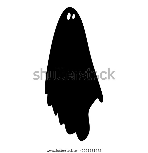 Black Ghost Cartoon Isolated On White Stock Vector (Royalty Free ...