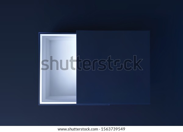 Black Gift Box Top View Mock Stock Vector (Royalty Free) 1563739549